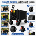 Collapsible Folding Wagon, Heavy Duty, Utility Wagon for Sports ...