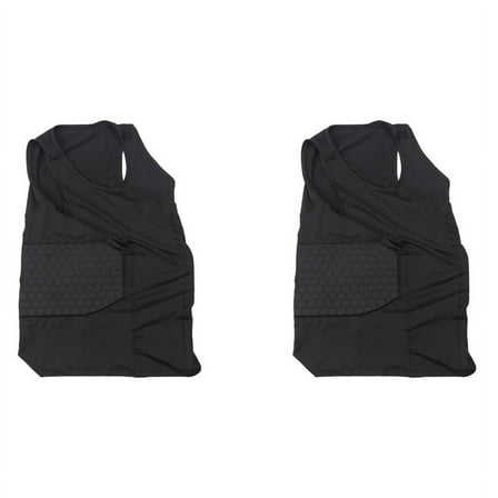 HAIYUE Men's Compression Shirt with Chest Protector Padded Rib Sports ...
