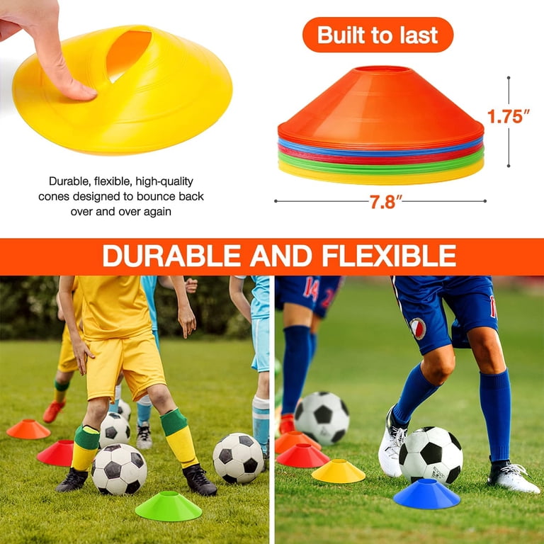 50-pack Multi-color Agility Training Discs KEVENZ 50-Pack Soccer Disc ...