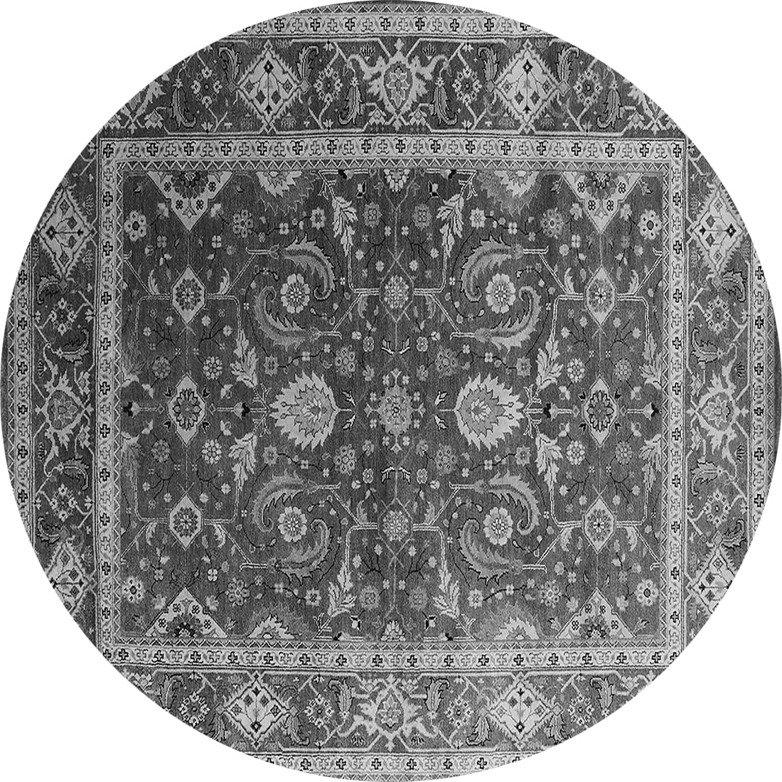 Ahgly Company Indoor Round Oriental Gray Industrial Area Rugs, 8' Round ...