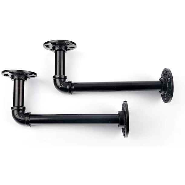 ATT Rustic Floating Shelf Brackets Industrial Iron Pipe Shelf Brackets ...
