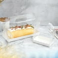 6pcs Transparent Cake Roll Packaging Box with Tray Portable Swiss Roll ...