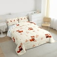 Castle Fairy Cartoon Red Panda Queen Comforter Set,Tree Leaves Bedding ...