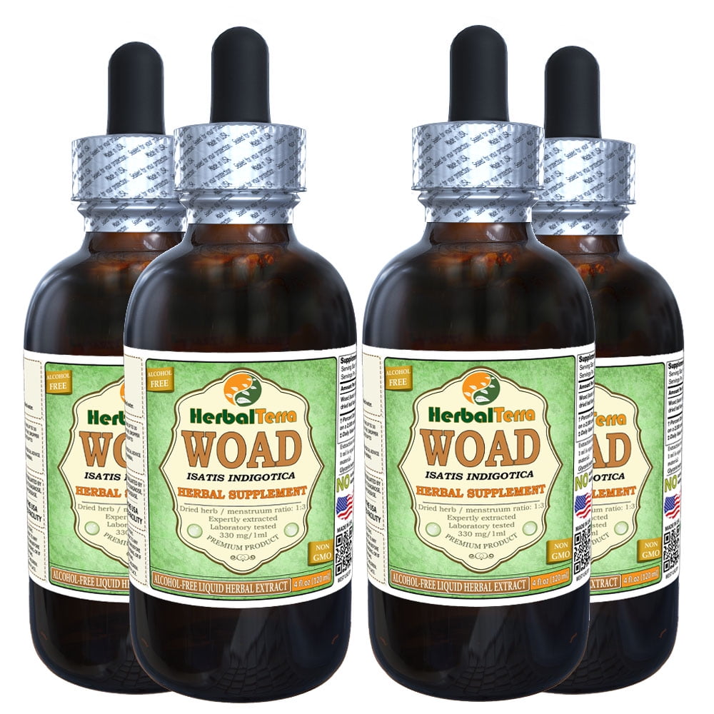 Woad (Isatis Indigotica) Glycerite, Dried Leaves Alcohol-FREE Liquid ...