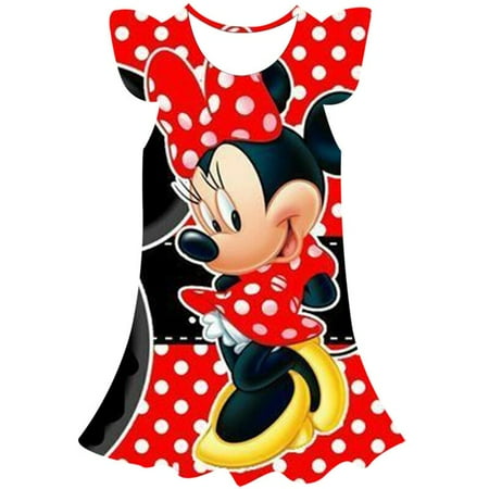 Disney Minnie Mickey Mouse impression 3D filles robe été Minnie Mickey ...