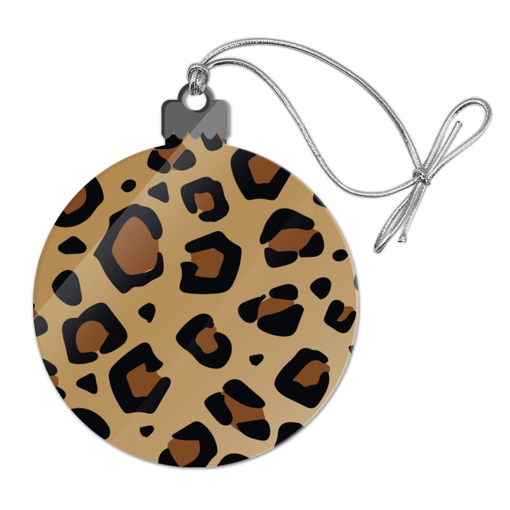 Leopard Print Animal Spots Acrylic Christmas Tree Holiday Ornament ...