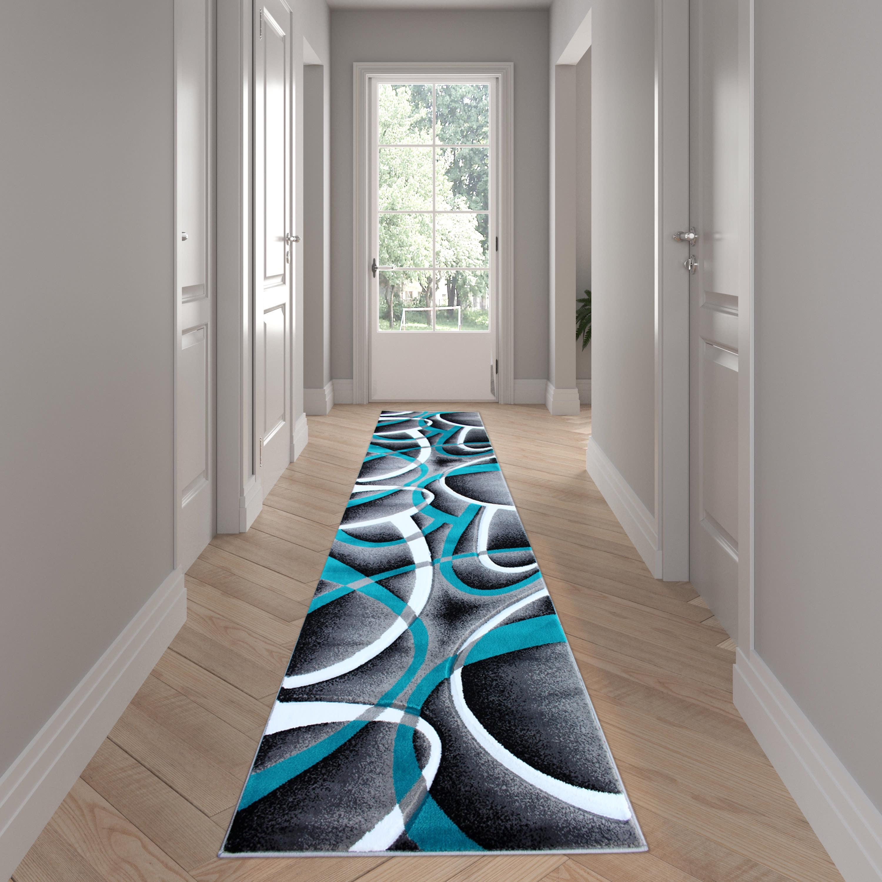 Emma + Oliver 3x10 Olefin Accent Rug with 3D Sculpted Intersecting Arch ...