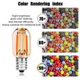 T22 LED Filament Bulb, E12 Candelabra Base Bulbs (Amber Glow),Vintage Tubular Night Light Bulb ...