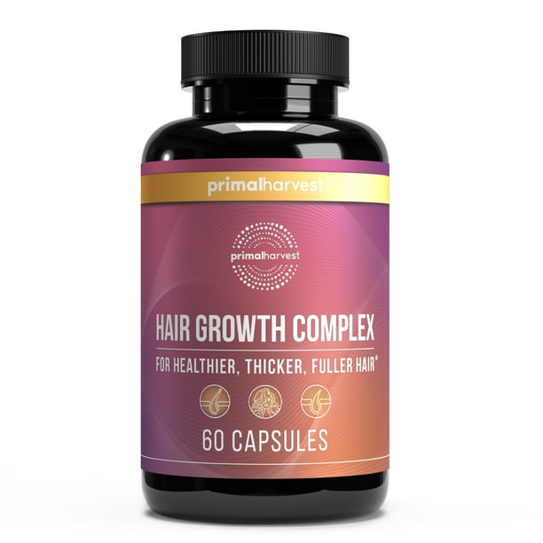 Hair Growth Supplement Complex By Primal Harvest 60 Capsules For Both