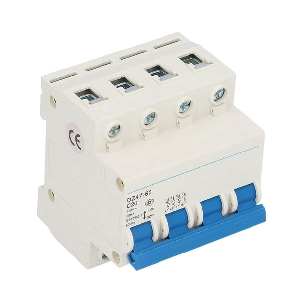 Circuits Breakers, 400V 20A DIN Rail Mount Flame Retardant Mini Circuit ...