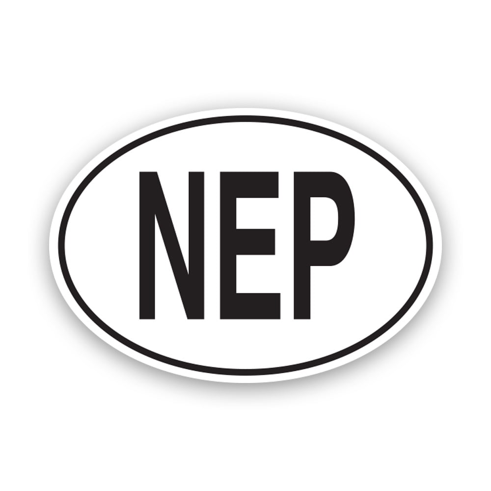 NEP Nepal Country Code Oval Sticker Decal - Self Adhesive Vinyl ...