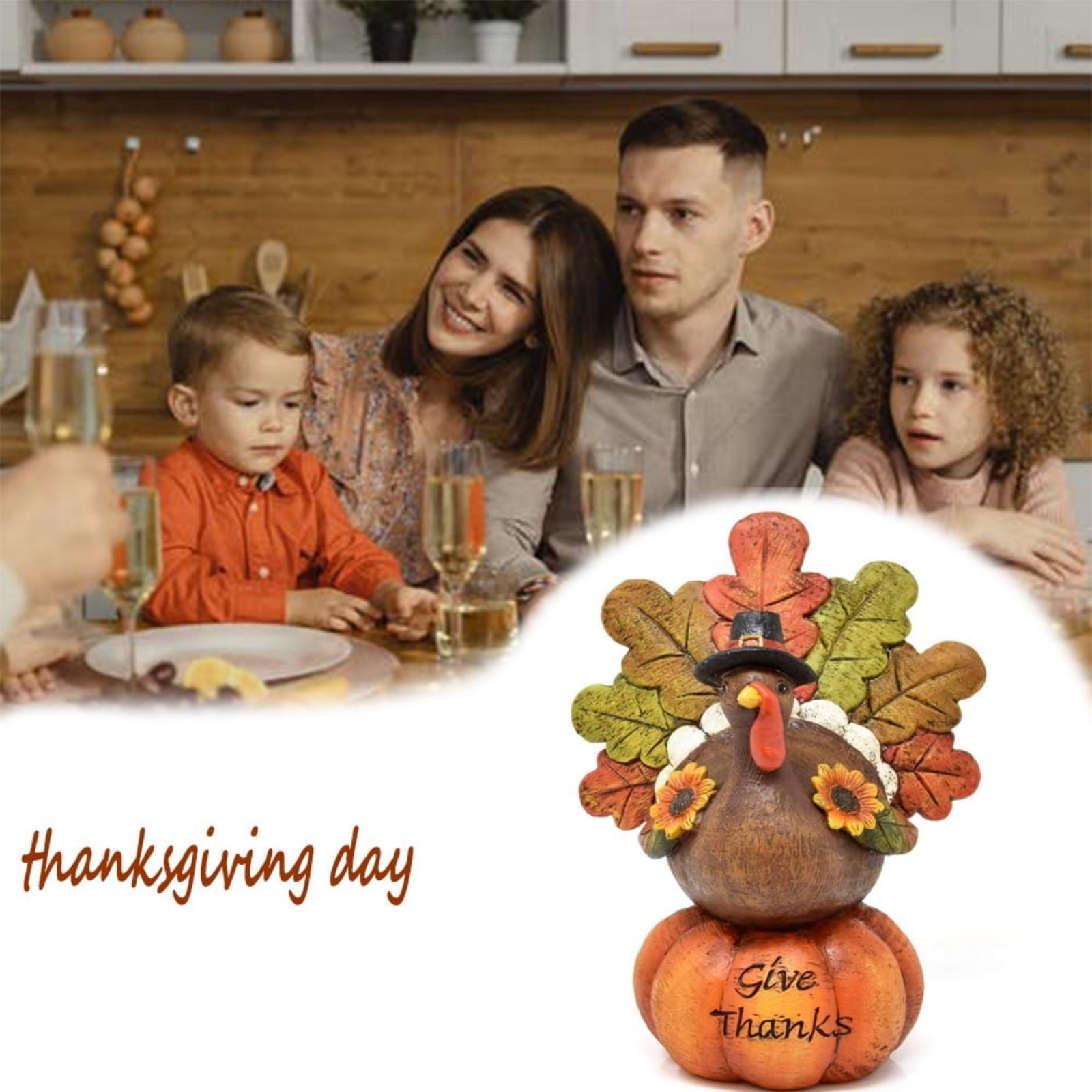 Click here for Qfl Thanksgiving Resin Pumpkin & Turkey Table Cent... prices