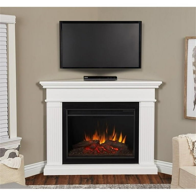 cherry wood corner electric fireplace