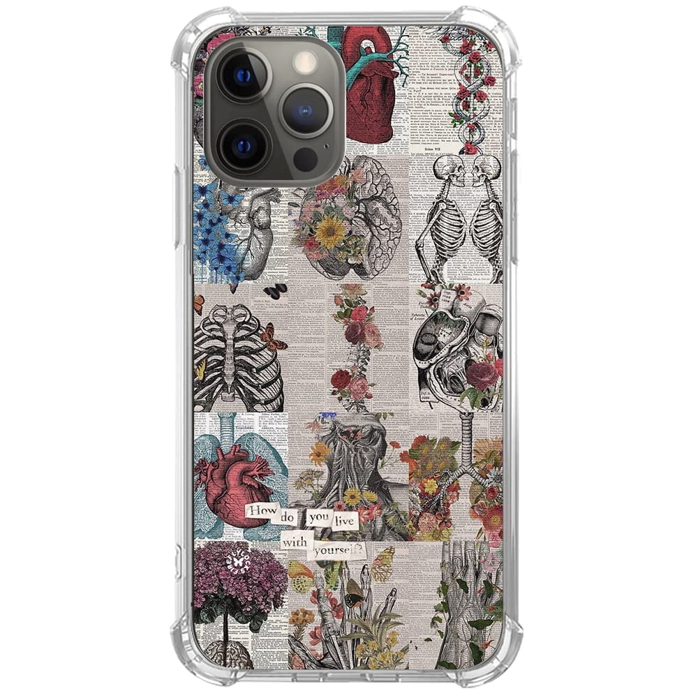 Newspaper Skull Case for iPhone 13 Pro Max,Aesthetic Art Design TPU ...