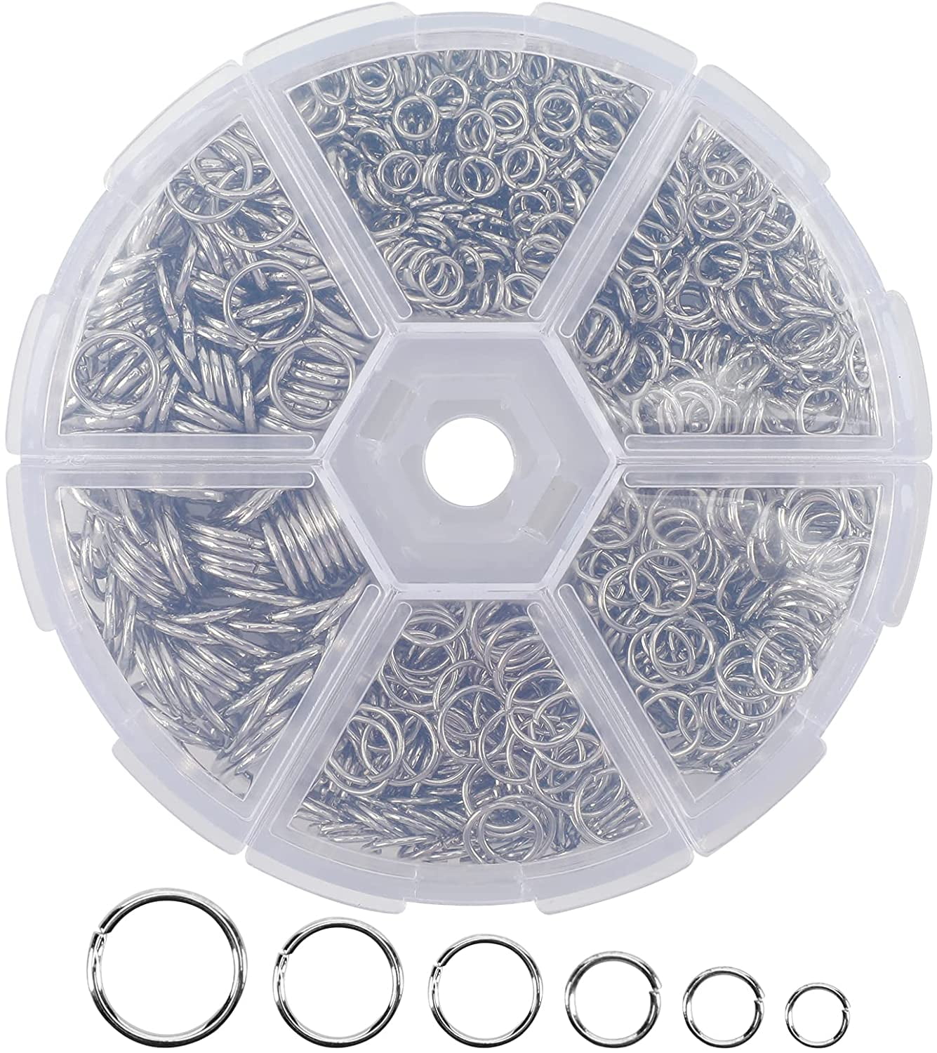 1390 Pcs Ring Connectors Metal Open Jump Rings Set Golden 304 Stainless ...