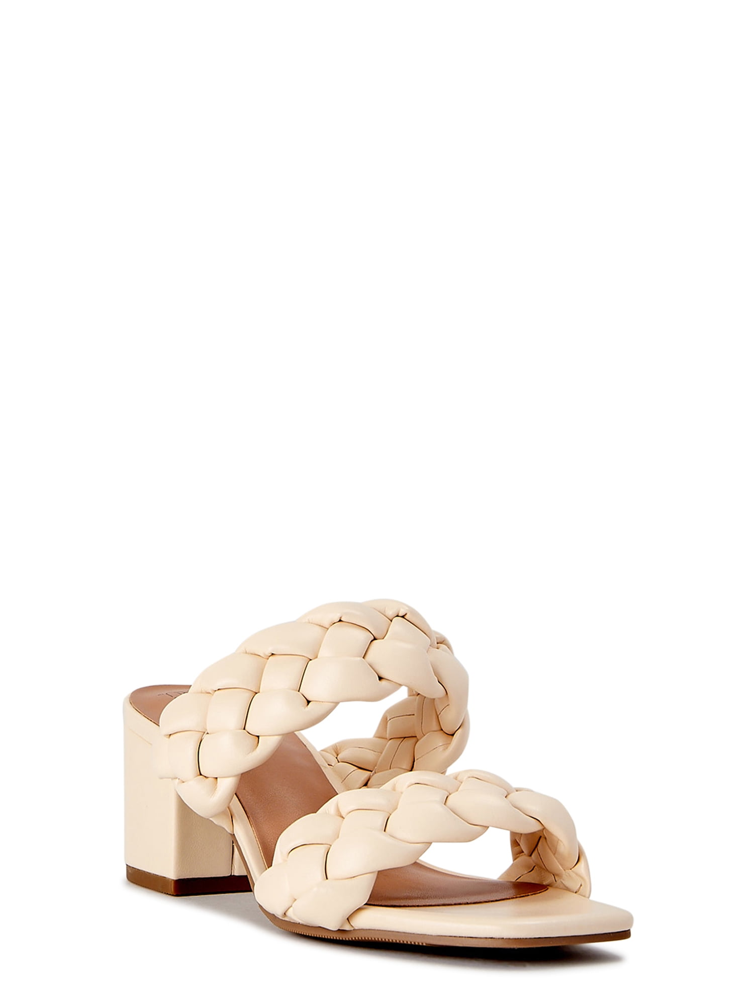 Time and Tru Women’s Braided Heel Sandals - Walmart.com
