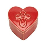 Stonebriar Collection Ceramic Heart Shaped Cross Trinket Box - Walmart.com