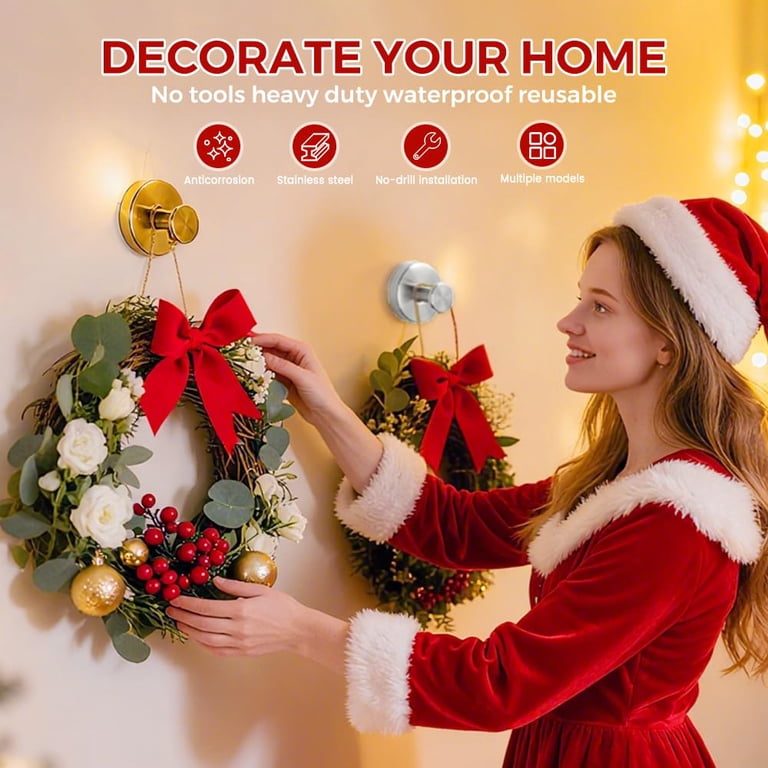Wreath Hangers for Front Door, Easy Installation, Removable Hook ...