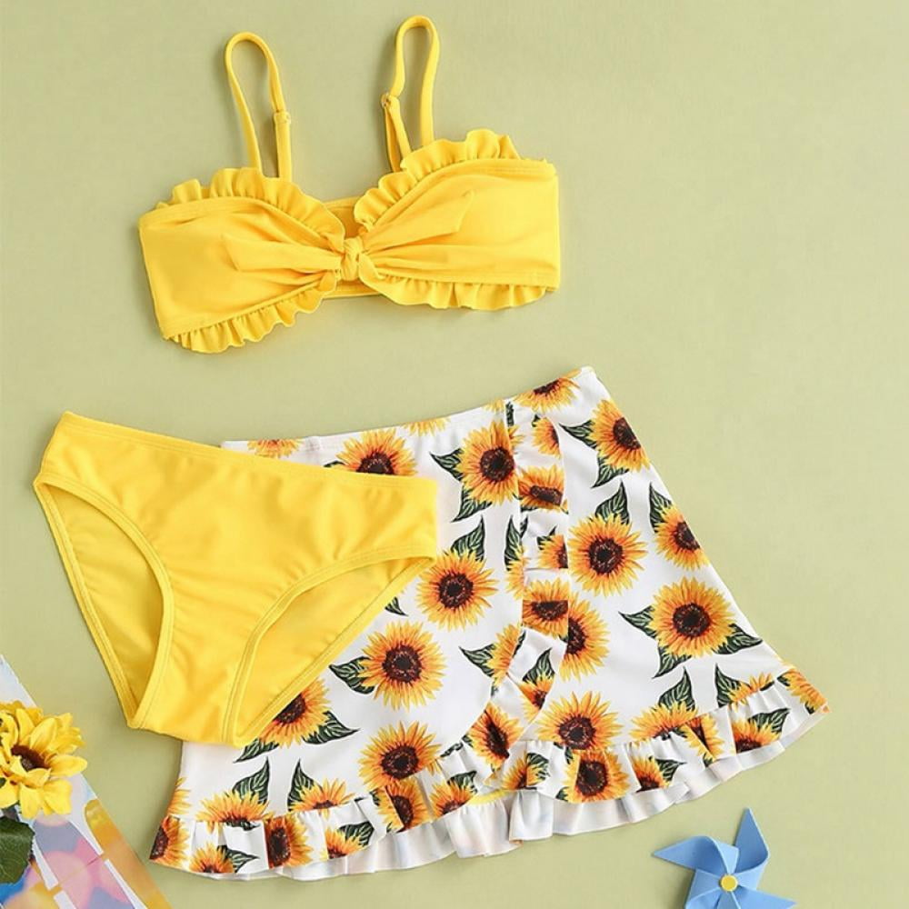 Uccdo 7-12T Girls Swimsuits, Big Girls Leopard Printed Bikinis Bathing ...