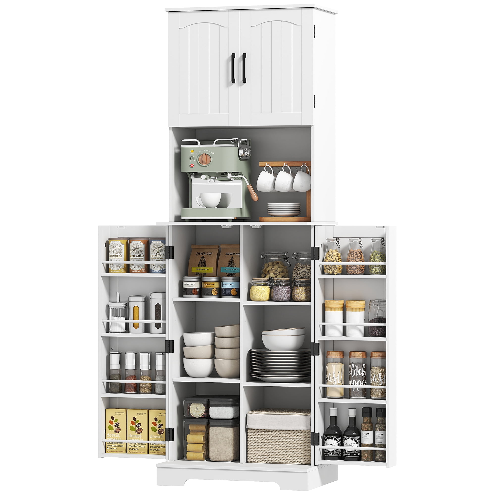Click here for Cosotower 71.5 Tall Pantry Cabinet  Farmhouse Kitc... prices