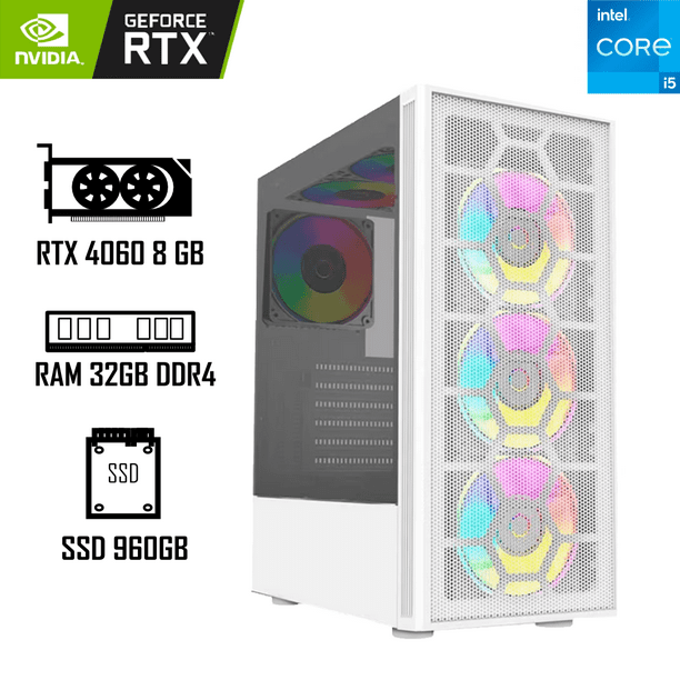 CPU Gamer Intel i5 12400F RTX 4060 16GB DDR4 SSD 960GB 500W 80 ...