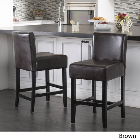 Skyland Brown Leather Counterstools (Set of 2) | Walmart Canada