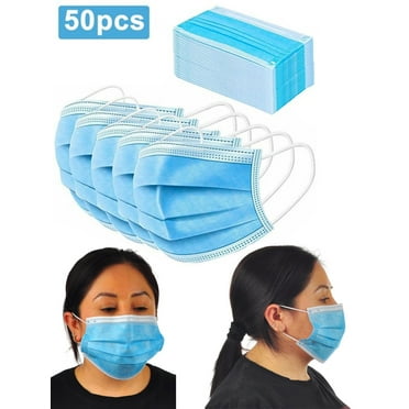 Black Disposable Face Masks, 3-ply Breathable Masks, Elastic Ear Loop ...