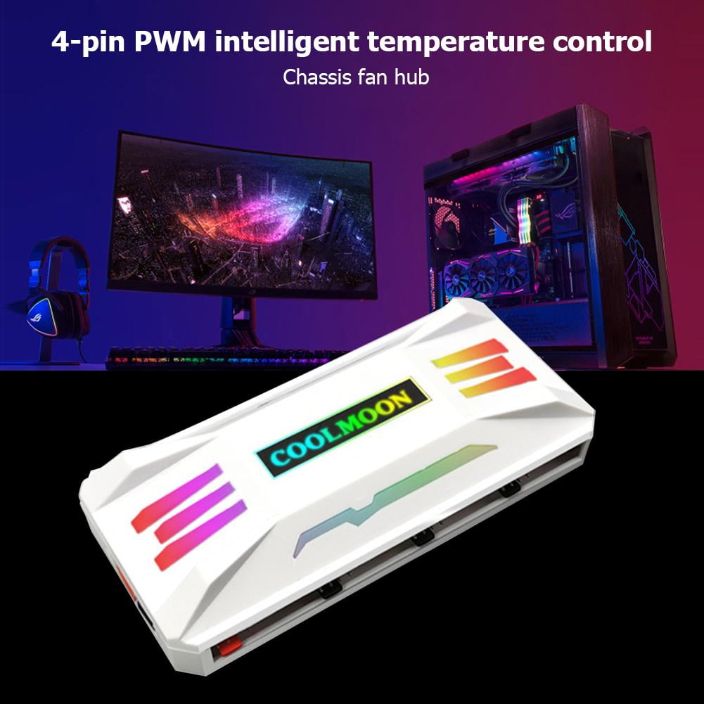 COOLMOON Controlador RGB 4Pin PWM 5V 3Pin ARGB Control remoto del ...