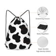 Black And White Cow Skin Print Drawstring Backpack Gym String Bag ...