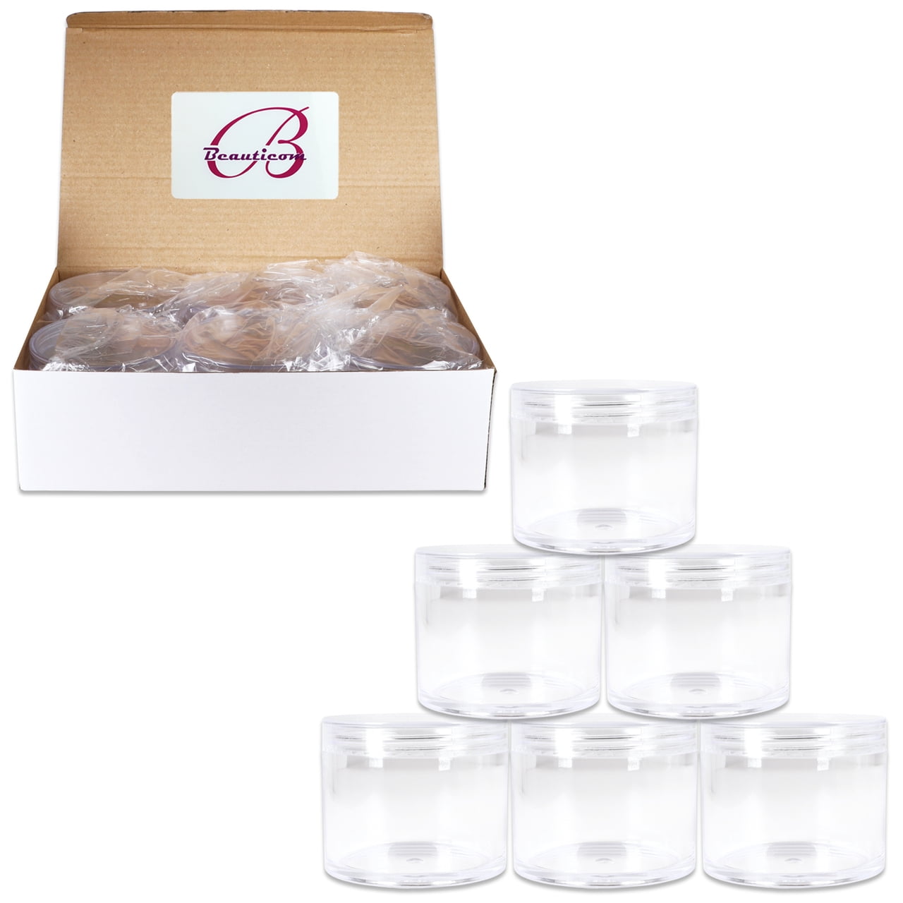 120G/120ML 4 Oz High Quality Plastic Cosmetic Sample Jars with Clear ...