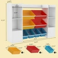 LIZHOUMIL Kids Toy Storage Organizer with 8 Bins, Bookshelf & Cabinet ...