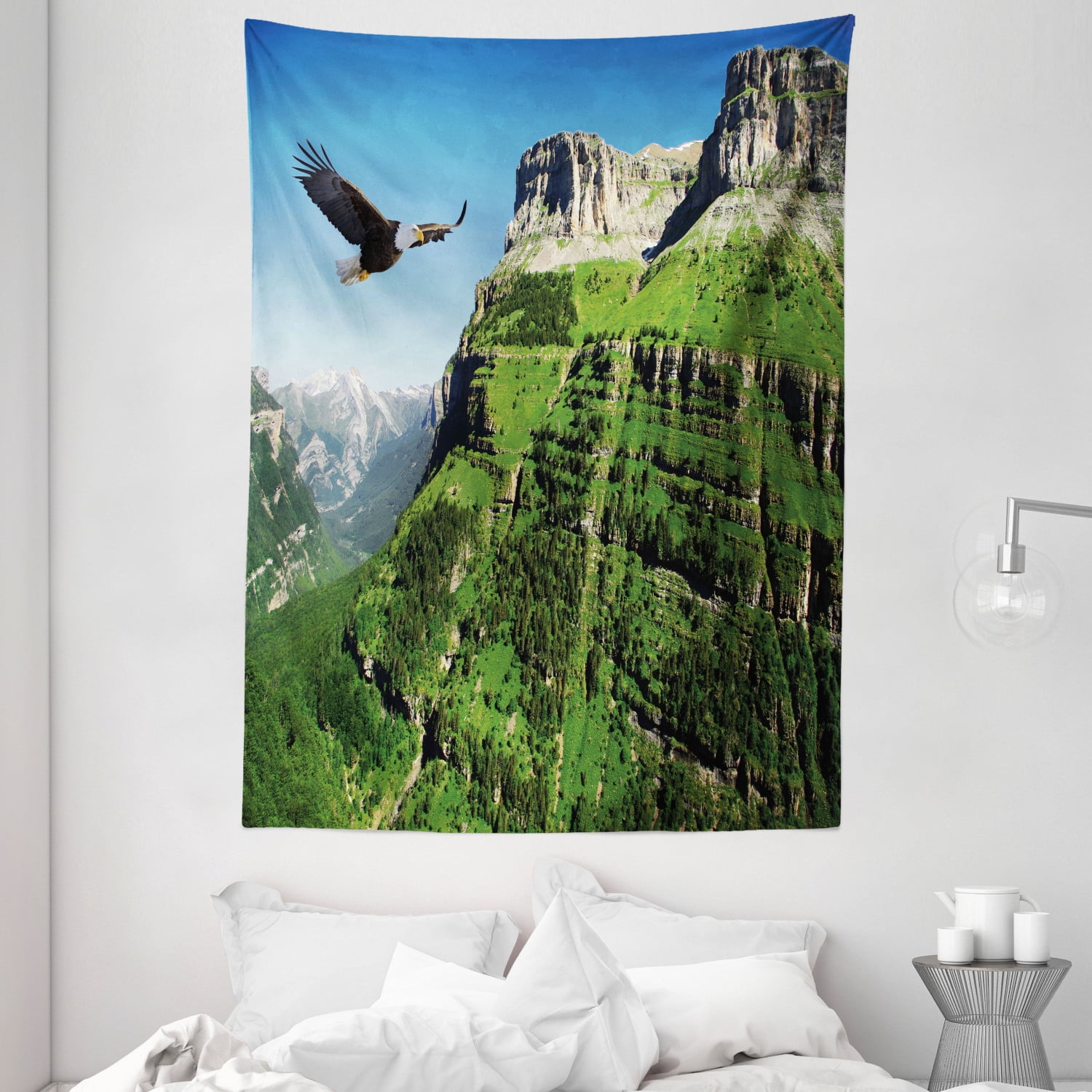 Eagle Tapestry, Wild Majestic Bird Flying Great Landscapes Green ...