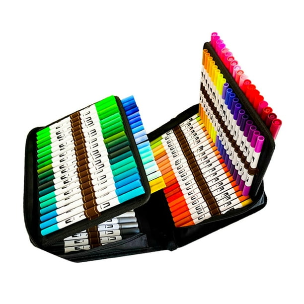 120 Colors Watercolor Pen Double Headed Painting Art Portable Case Bag ...