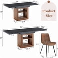 Brown Fabric Dining Chairs and Extendable Table Set, 59-71 Inch ...
