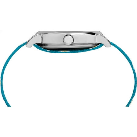 Timex - Women's Weekender Watch, Blue Floral Reversible Nylon Slip-Thru ...