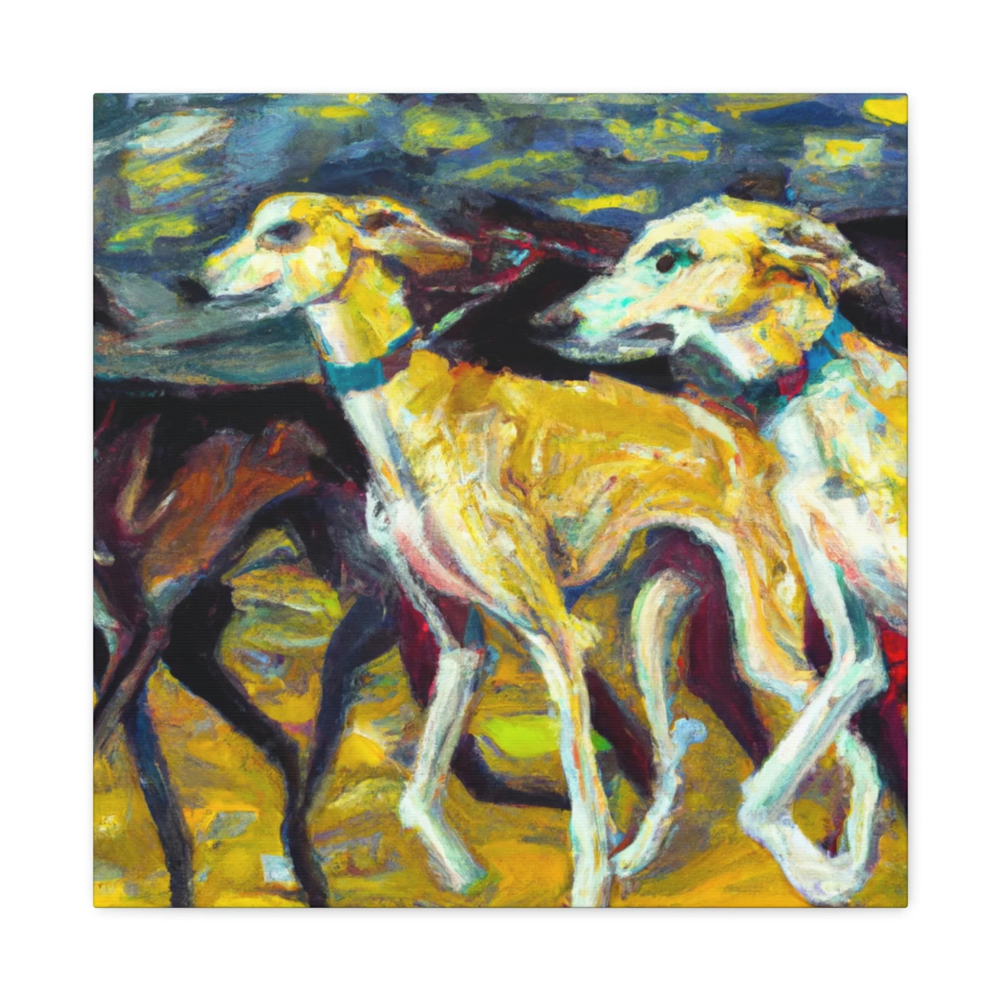 Grayhound in Motion - Canvas - Walmart.com