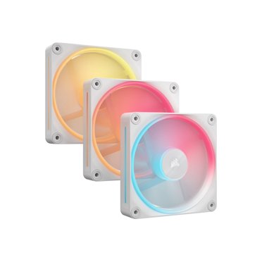 Corsair iCUE QL120 RGB 120mm RGB PWM White Fan — Triple Fan Kit with ...