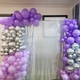 12 Inch Metallic Lavender & Silver Latex Balloons with Confetti ...