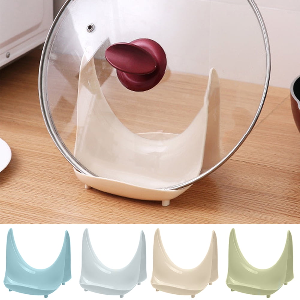 Vnanda 2Pcs Pot Lid Stand,Pan Lid Holder Plastic Dual Spoon Rest ...