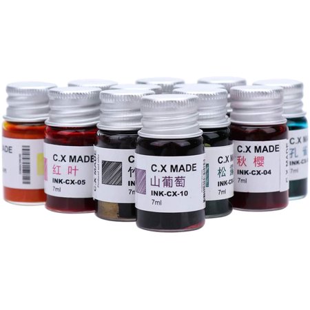 12pcs Bottle Ink Set Luminous Paint Gold Powder Color Ink Colored ...