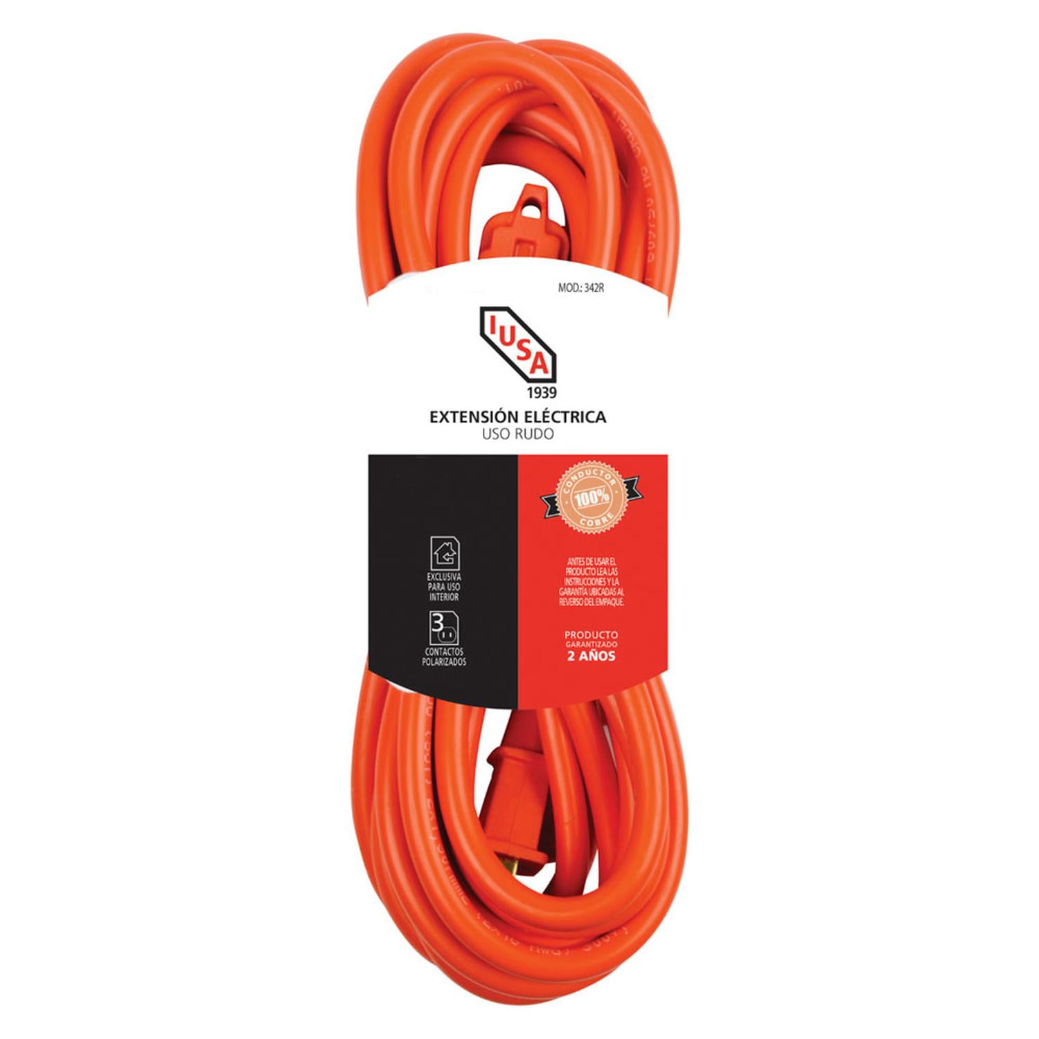 Extensión profesional de uso rudo Iusa 2x16 AWG 20 m naranja | Walmart ...
