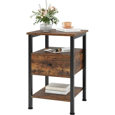 Sinda Modern Nightstand, Side Table with Storage Drawer, End Table with ...