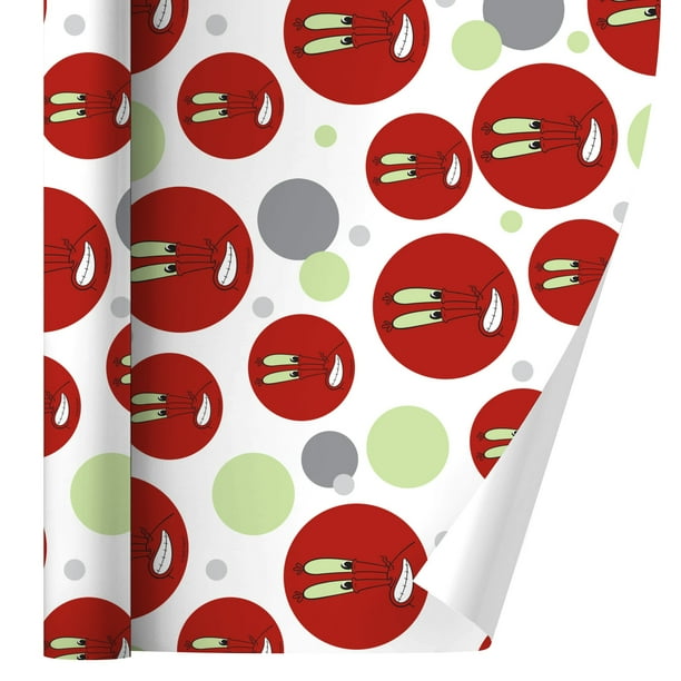 SpongeBob Mr. Krabs Face Gift Wrap Wrapping Paper Roll - Walmart.com