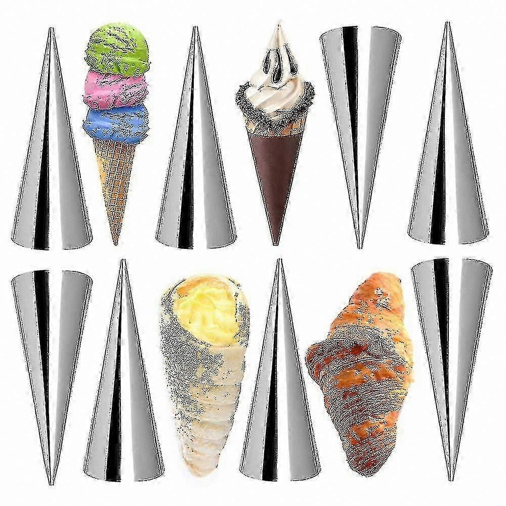 12-Piece Stainless Steel Conical Baking Molds for Cream Horns and ...