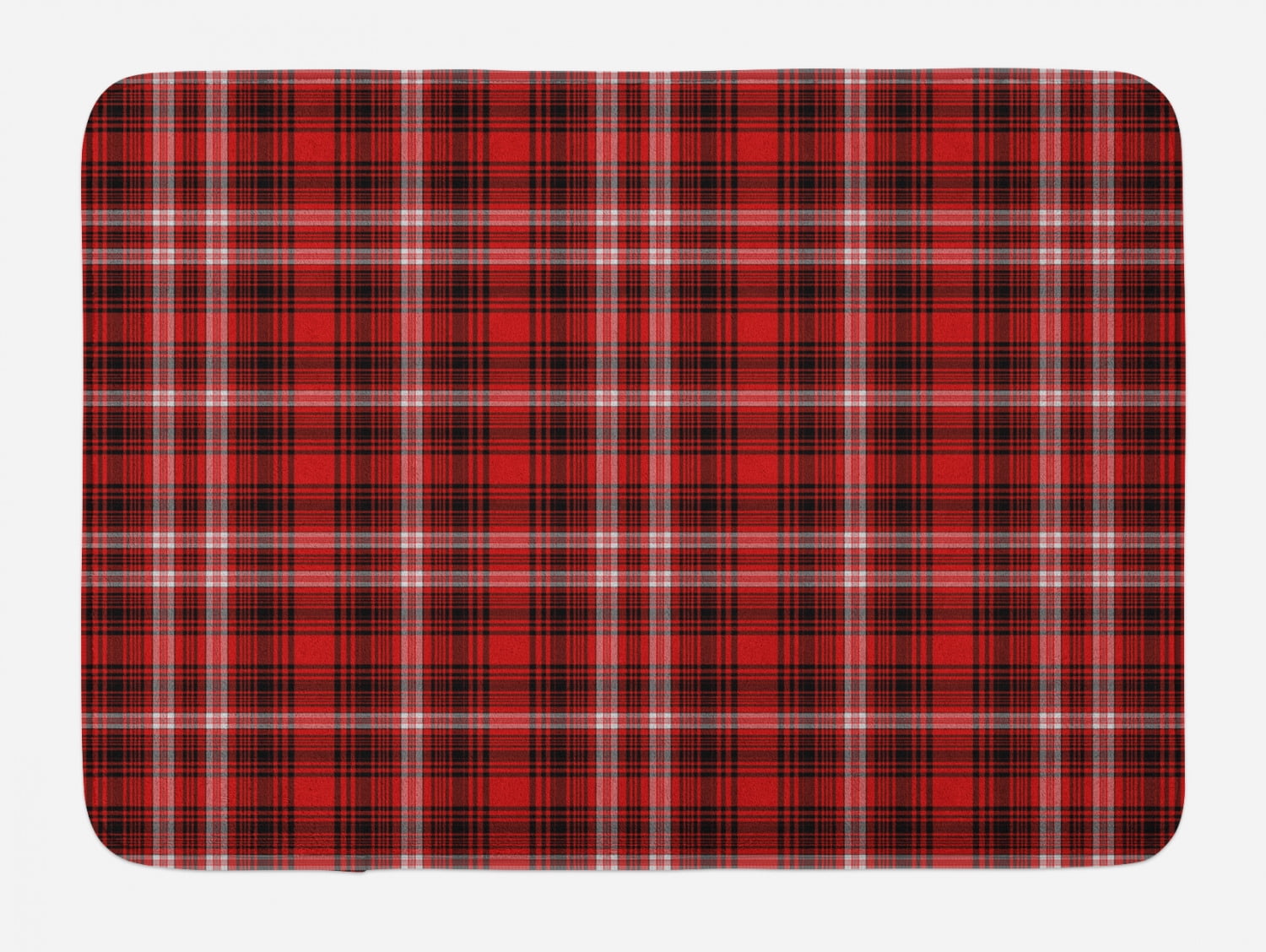 Plaid Bath Mat, Nostalgic Striped Pattern from British Country with ...