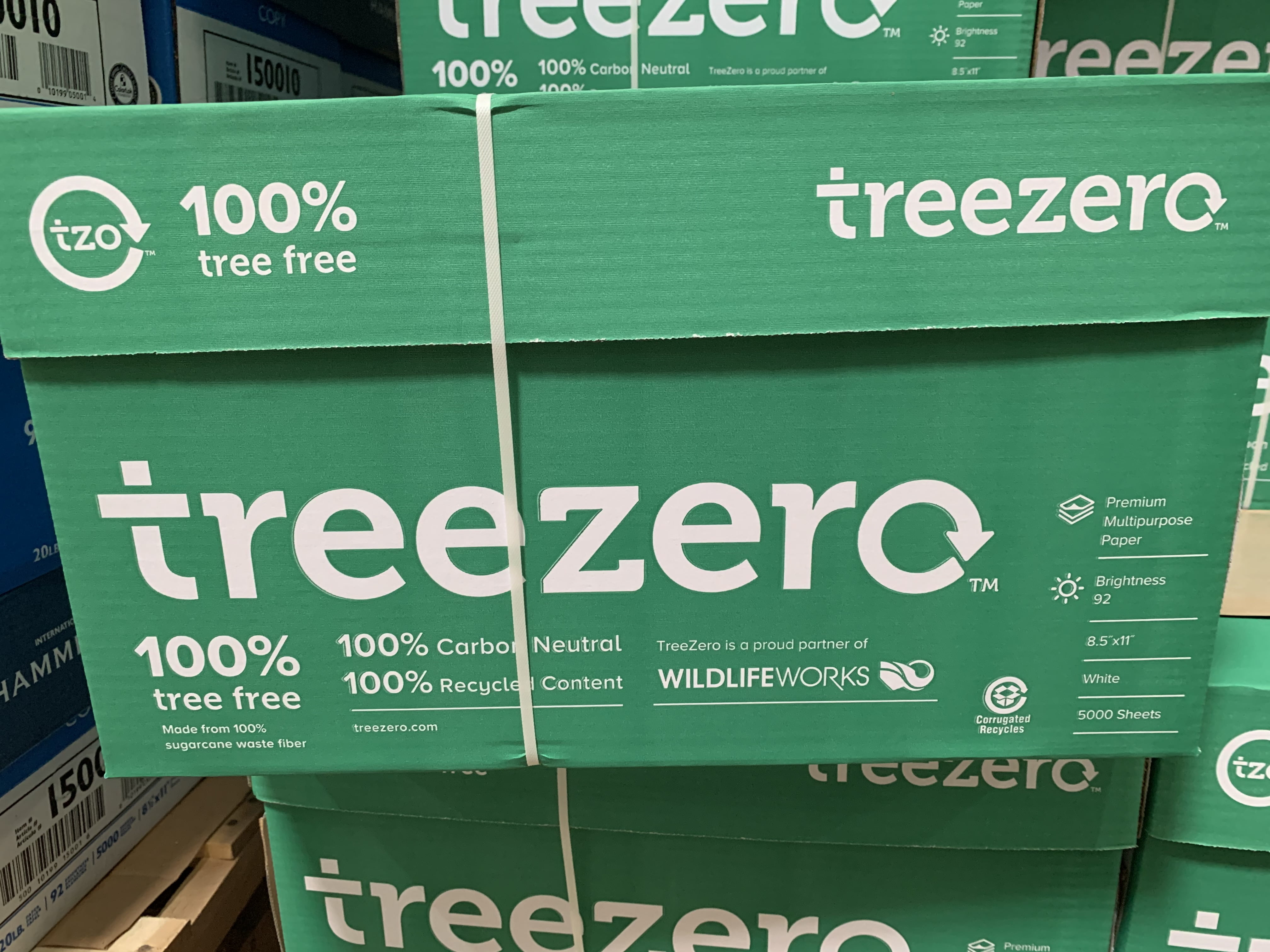 Tree Zero Copy Paper, 20lb, 8.5x11, 92 Bright, Carton-5,000 Sheets ...