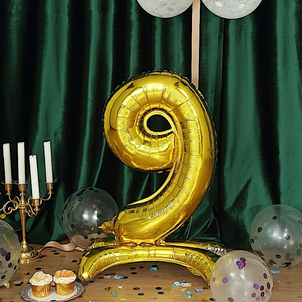 BalsaCircle 27" Gold Number 9 Mylar Foil Plain Standing Balloons ...