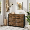 COMHOMA 8-Drawer Wooden Dresser, Solid Wood Bedroom Furniture, Brown ...