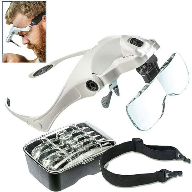 LED Jewelers Head Headband Magnifier Illuminated Visor Magnifying ... LED Jewelers Head Headband Magnifier Illuminated Visor Magnifying ...
