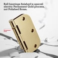 6 Pack No Squeak Polished Brass Door Hinges 3.5 Inch 5/8" Radius Round ...
